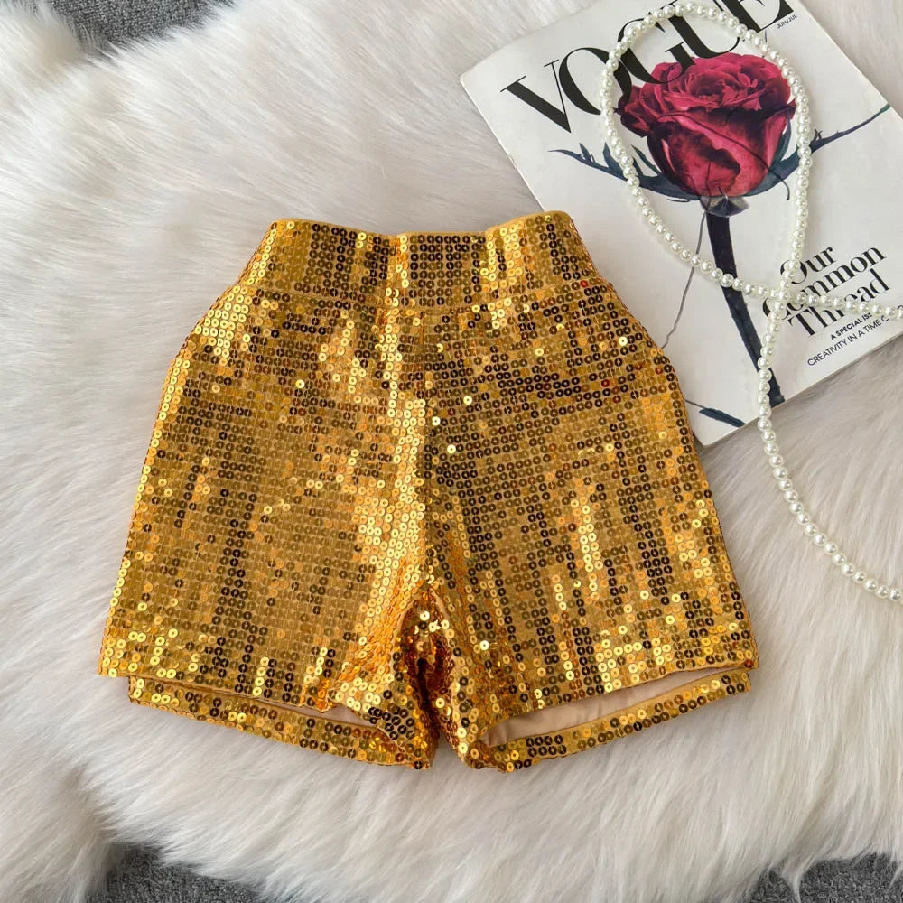 leopard shorts glitter